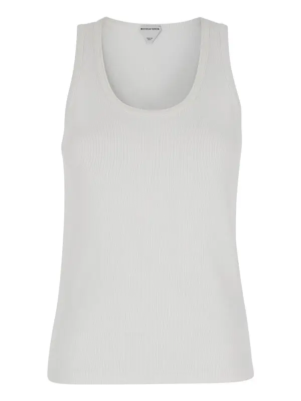 Bottega Veneta Ribbed Cotton Tank Top - Multicolor