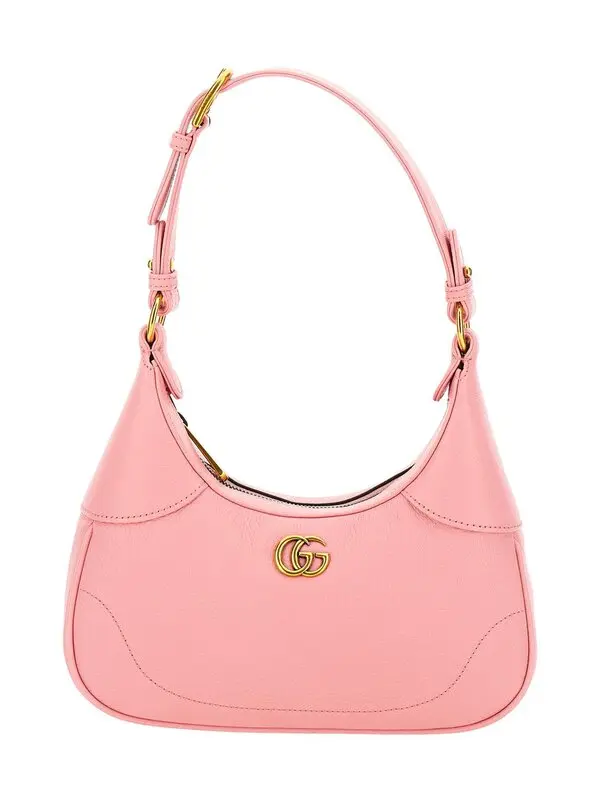 Gucci Aphrodite Small Shoulder Bag In Leather - Pink
