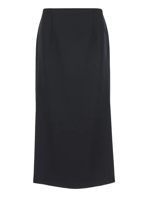 Valentino Garavani Wool Midi Skirt With Side Slits - Multicolor