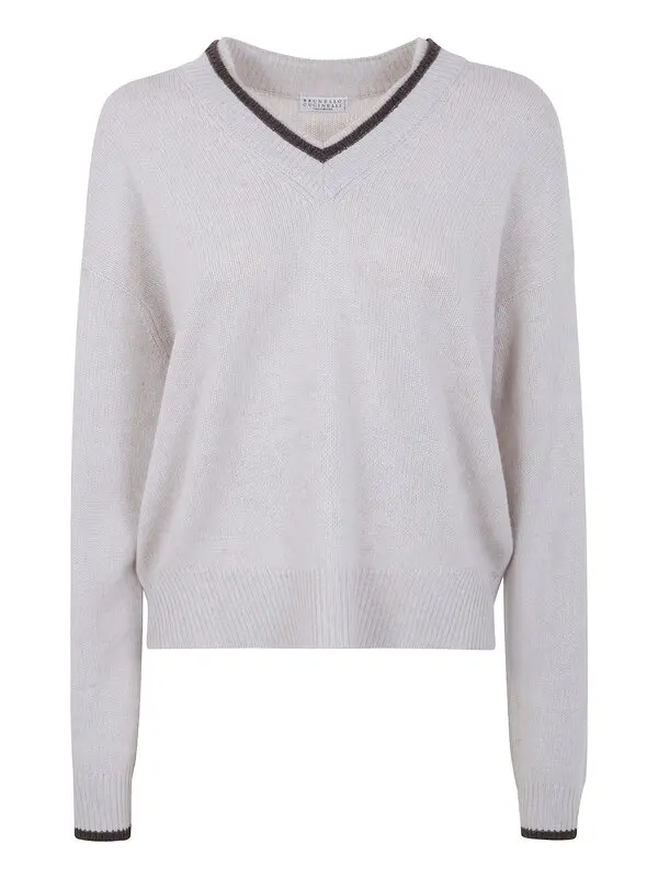 Brunello Cucinelli Cashmere V-neck Sweater - Multicolor