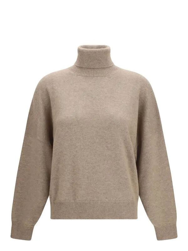 Brunello Cucinelli Cashmere Ribbed Turtleneck Sweater - Brown