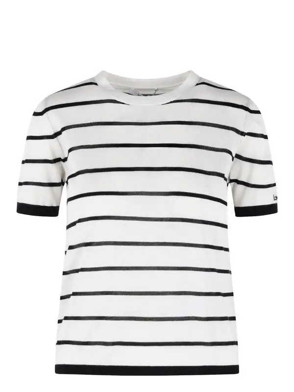 Max Mara Cashmere And Silk Striped T-shirt - Cream