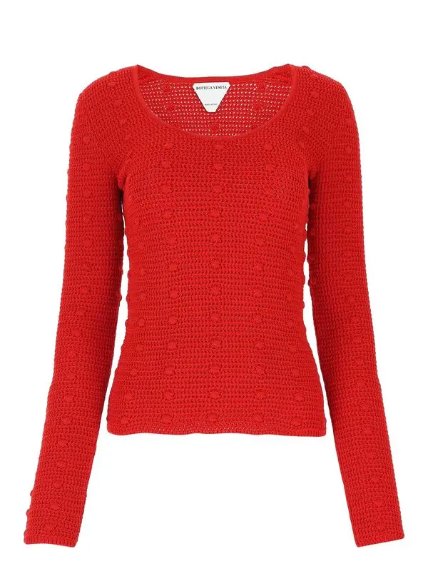 Bottega Veneta Textured Cotton Pullover - Red