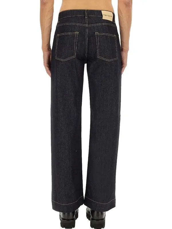 Alexander McQueen Wide Leg Jeans - Blue