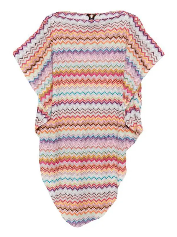 Missoni Zigzag Knit Cape - Pink