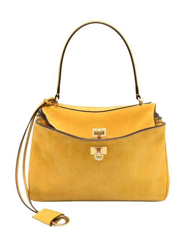 Balenciaga Suede Top Handle Bag - Yellow