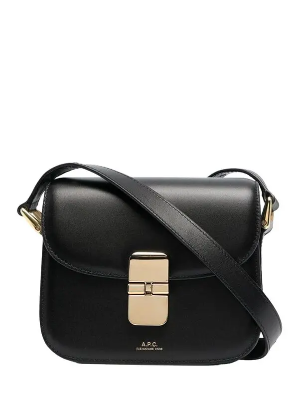 A.p.c. Grace' Mini Crossbody Bag With Adjustable Strap And Logo Lettering Imprinted On The Front In Leather For - Multicolor