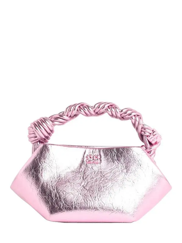 GANNI Bou Mini Bag In Metallic Leather - Pink