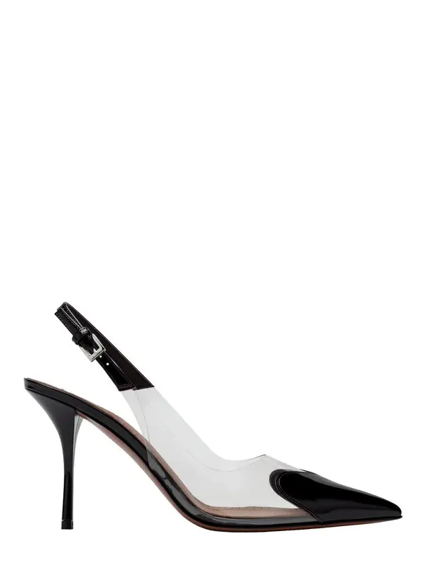 Alaïa High Slingback "le Coeur" In Patent Leather And Pvc - Purple