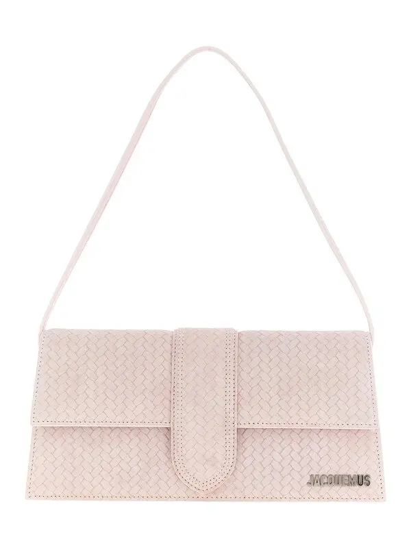 Jacquemus Le Bambino Long Embossed Suede Shoulder Bag - Pink