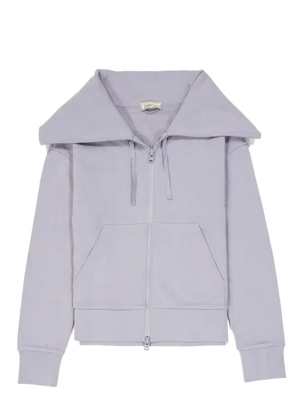 Herno Cotton Cardigan With Shawl Collar And Zip Fastening - Purple