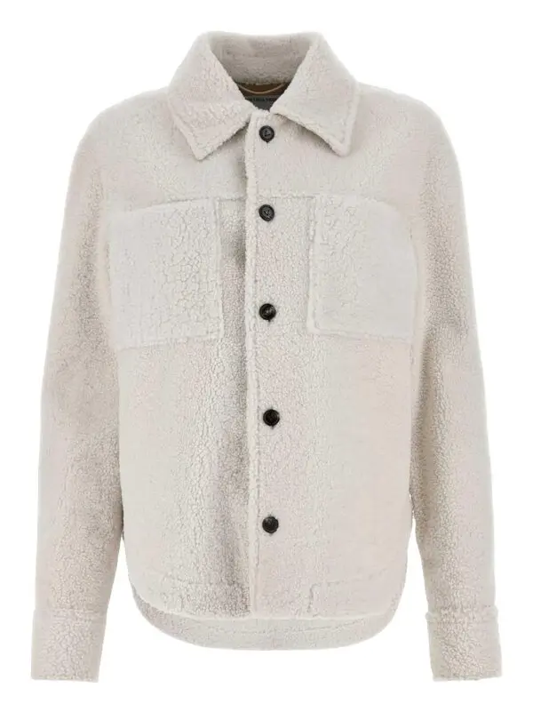 Bottega Veneta Shearling Oversize Shirt - White