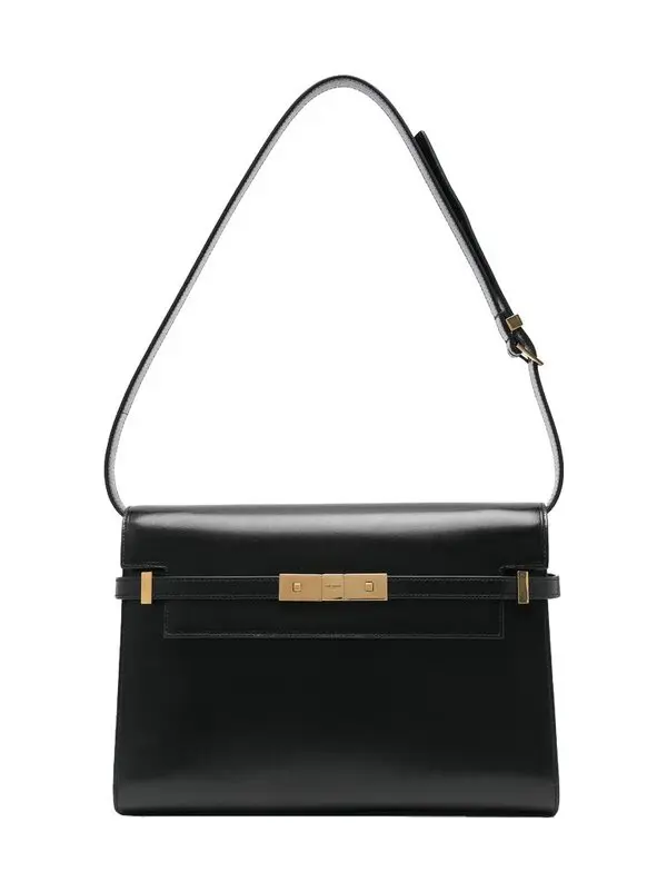 Saint Laurent Calf Leather Shoulder Bag - Black