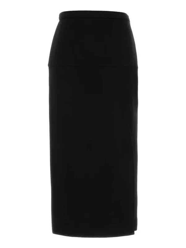 Valentino Garavani Virgin Wool And Silk Skirt - Black