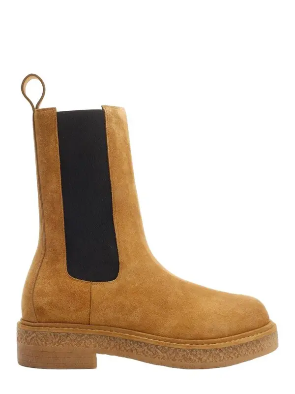 Bottega Veneta Suede Chelsea Boots - Cream