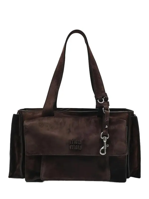 Miu Miu Calf Suede Tote Bag - Brown