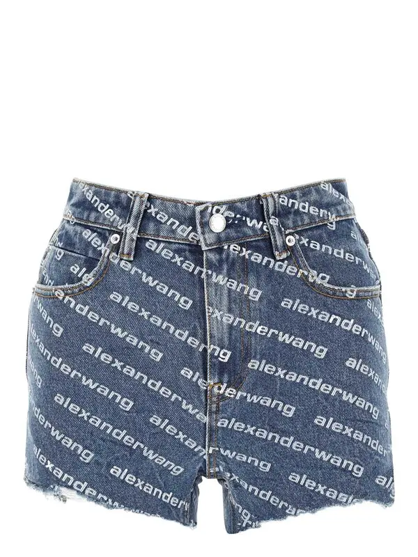 Alexander Wang Printed Denim Shorts - Multicolor