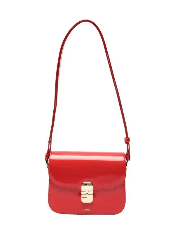 A.p.c. Polished Leather Crossbody Bag - Red