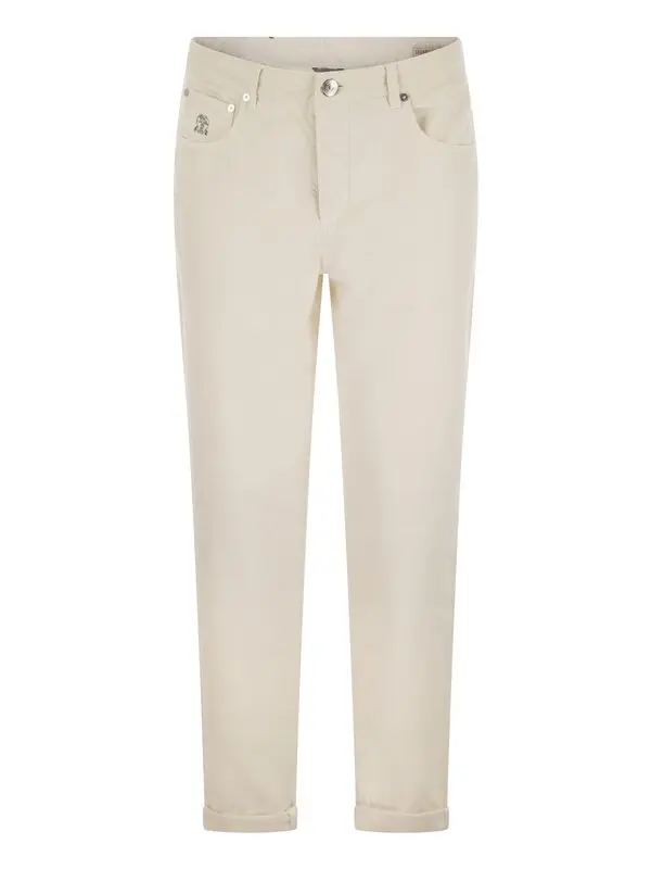 Brunello Cucinelli Five-pocket Cotton Gabardine Pants - White