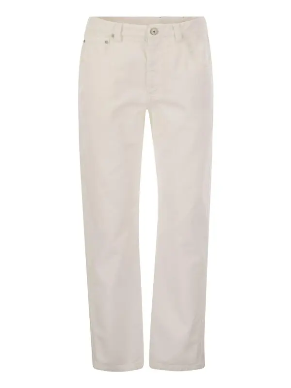 Brunello Cucinelli Cotton 5-pocket Trousers - White