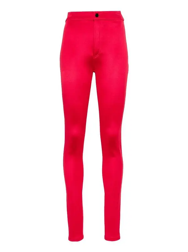 Saint Laurent High Waisted Skinny Trousers - Red
