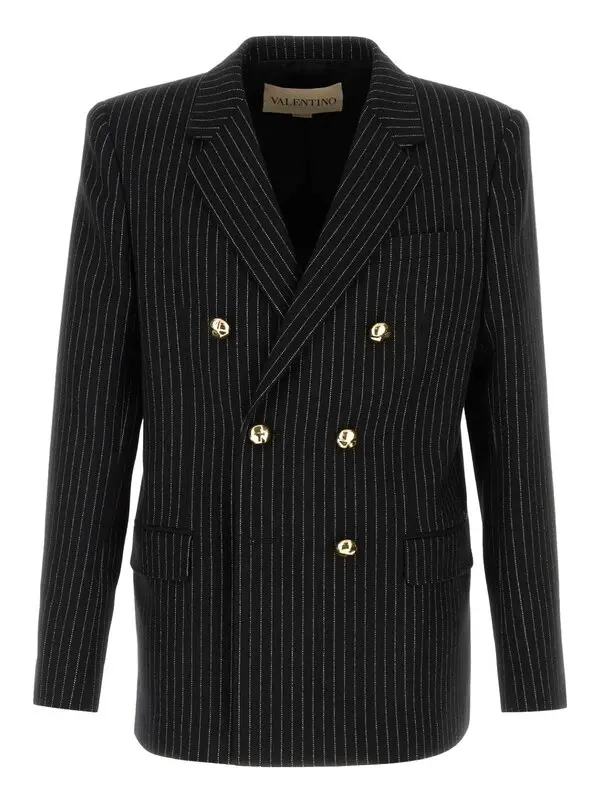 Valentino Garavani Embroidered Wool Blend Blazer - Multicolor