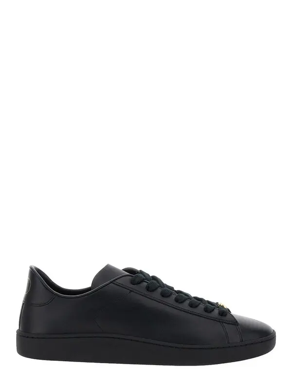 Valentino Garavani Royco" Leather Low Top Sneakers With Vlogo Detail - Black