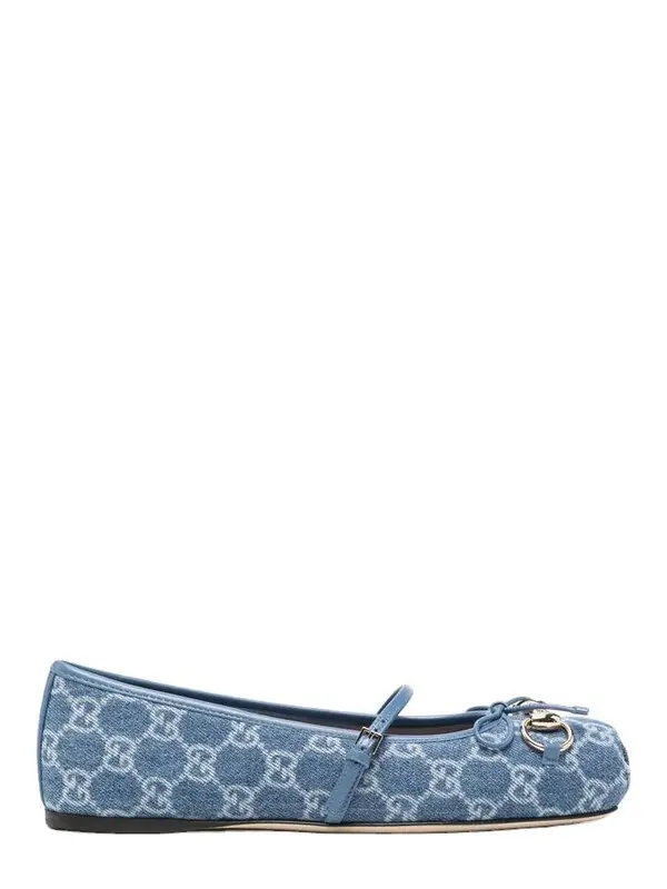 Gucci Gg Monogram Ballet Flats - Blue