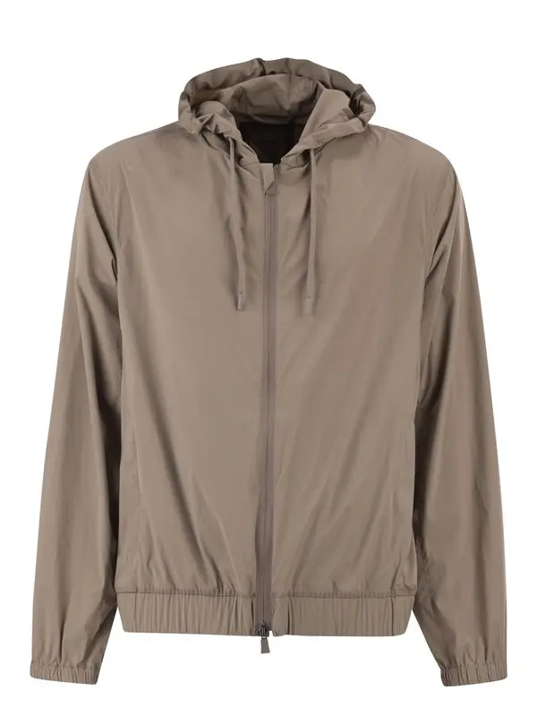 Herno Lightweight Stretch Nylon Hooded Zip-up Jacket - Multicolor