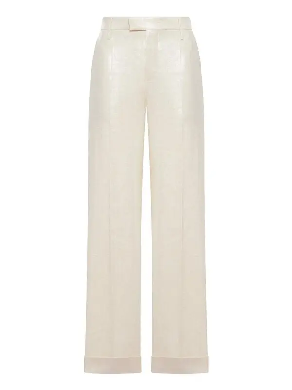 Brunello Cucinelli Tailored Wide-leg Linen Trousers - Multicolor