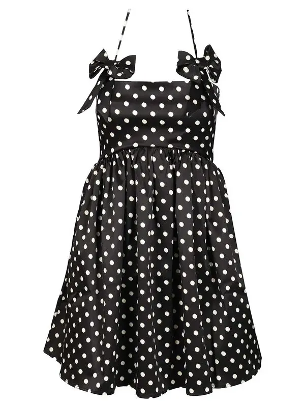 GANNI Polka Dot Mini Dress - Black