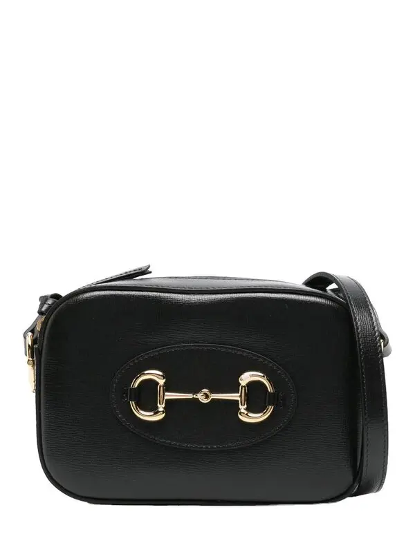 Gucci Calf Leather Horsebit Shoulder Bag - Black