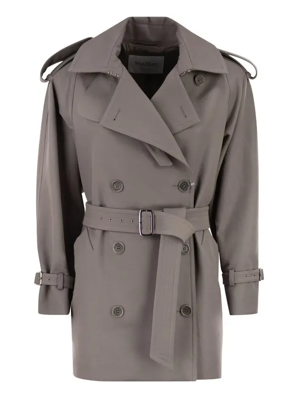 Max Mara Short Cotton Trench Coat - Gray