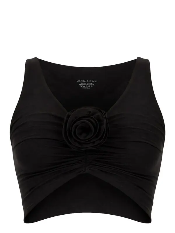 Magda Butrym Top With Rose Applique - Black