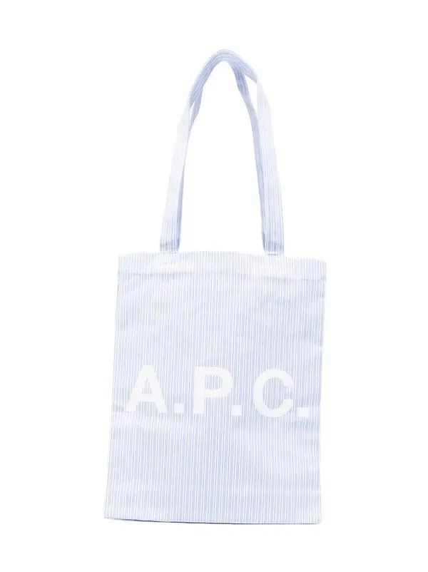 A.p.c. Striped Cotton Tote Bag - Blue