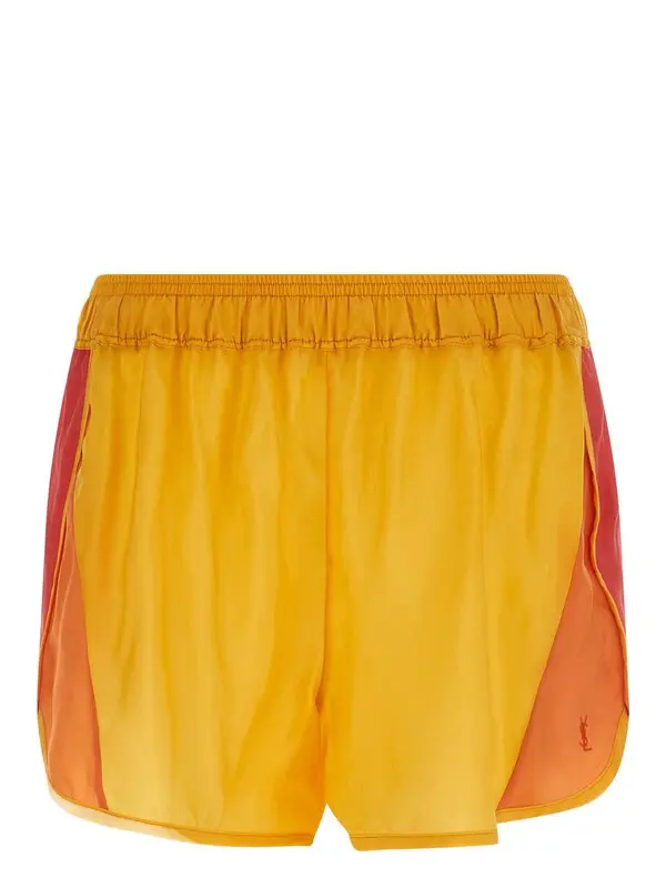 Saint Laurent Color-block Cupro Shorts - Multicolor