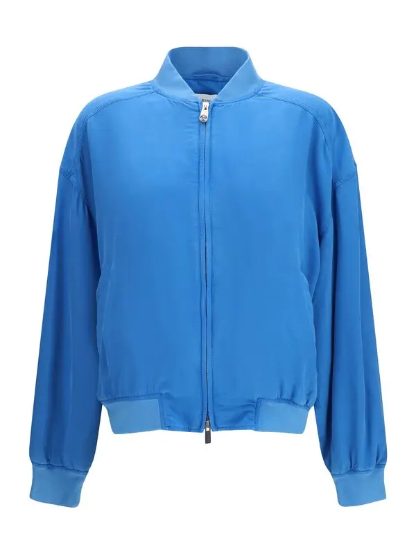 Versace Zipper Bomber Jacket - Blue