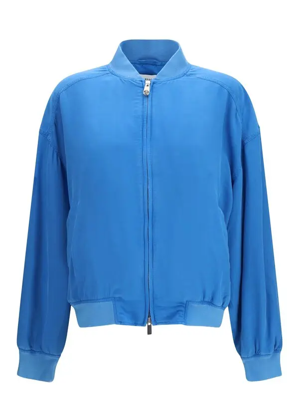 Versace Zipper Bomber Jacket - Blue
