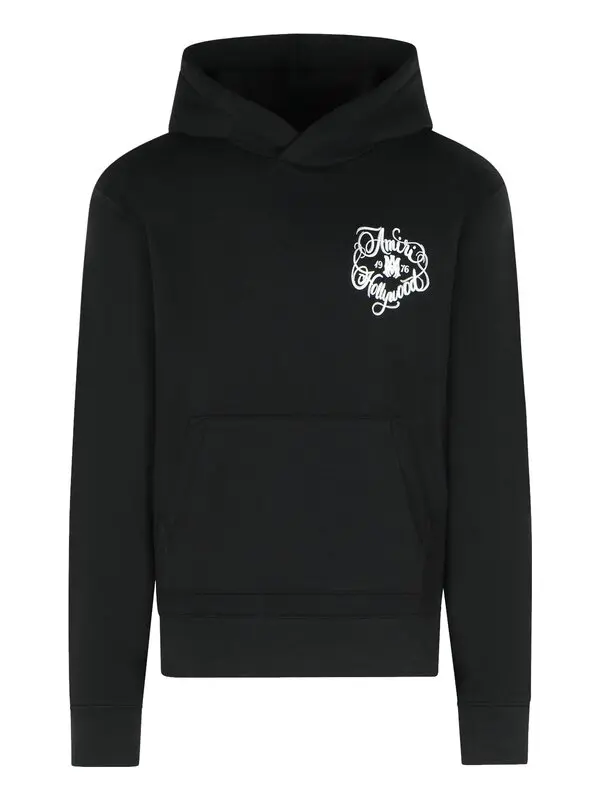 Amiri Cotton Hooded Sweatshirt With Hollywood Logo - Black