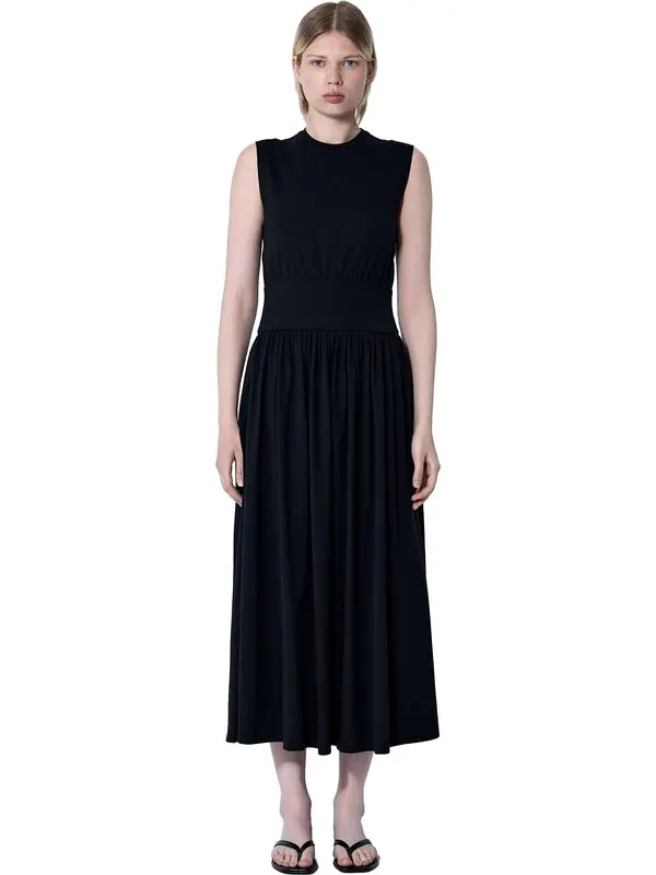 TOTEME Sleeveless Cotton Jersey Dress - Black
