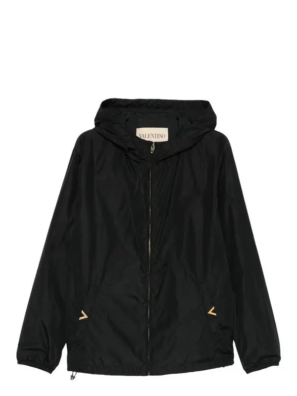 Valentino Garavani Hooded Zip-up Jacket - Black