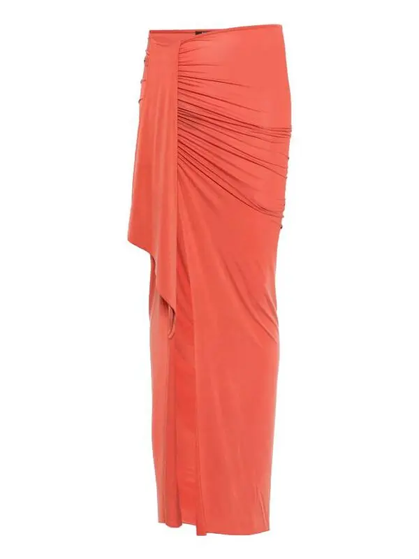 Balmain Asymmetric Draped Skirt - Orange