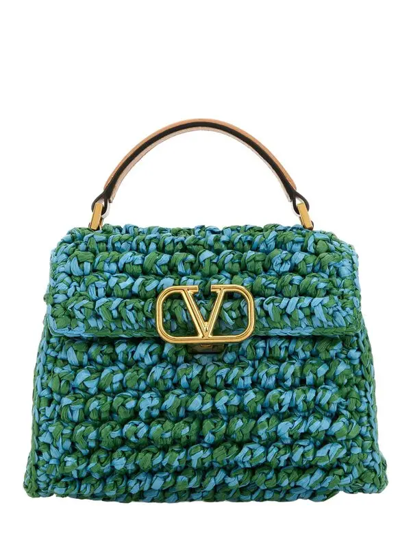 Valentino Garavani Two-tone Raffia Vsling Handbag - Multicolor