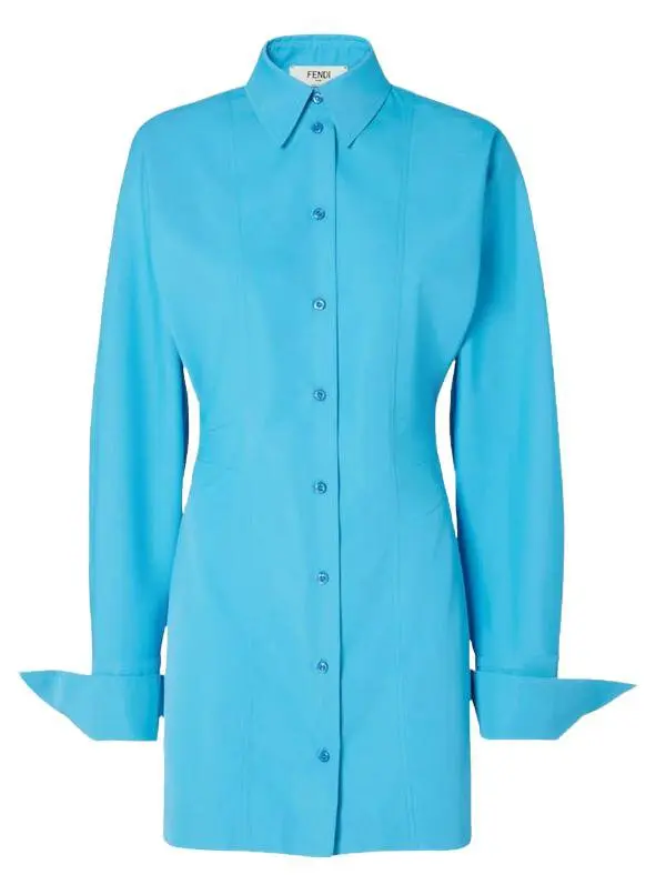 Fendi Button-up Long Sleeve Dress - Blue