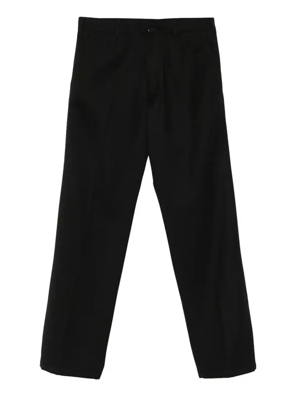 Prada Wool Pleated Trousers With Enamelled Triangle Logo - Multicolor