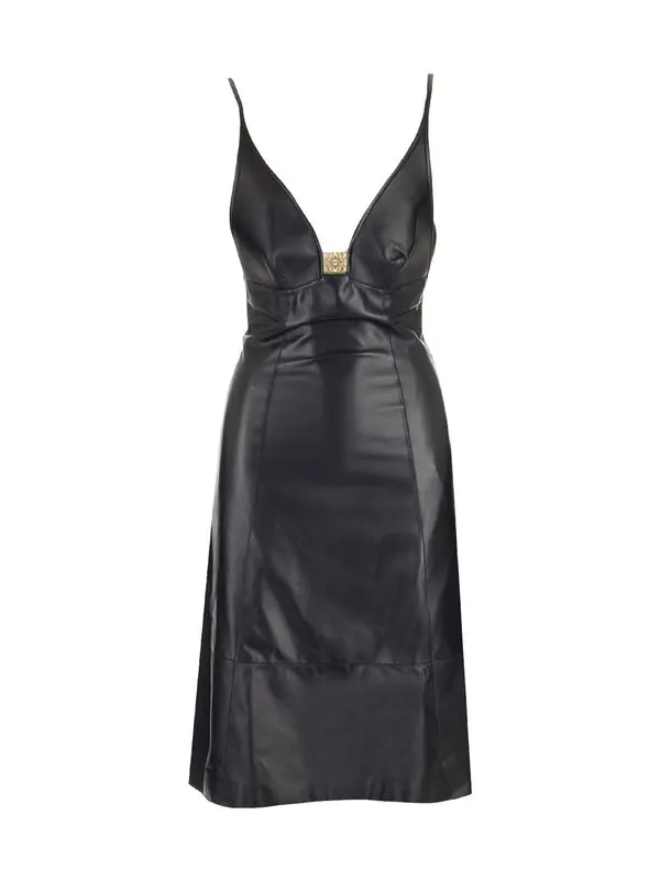 Loewe Nappa Leather Anagram Dress - Black