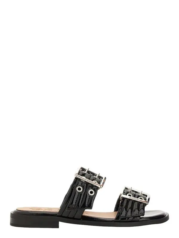 GANNI Buckled Sandals - Black