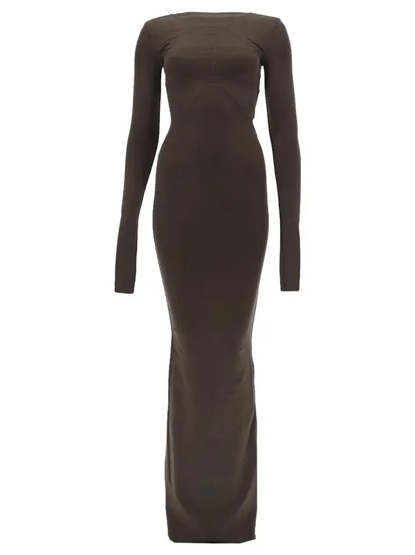 Rick Owens Abito Temple" Maxi Gown - Brown