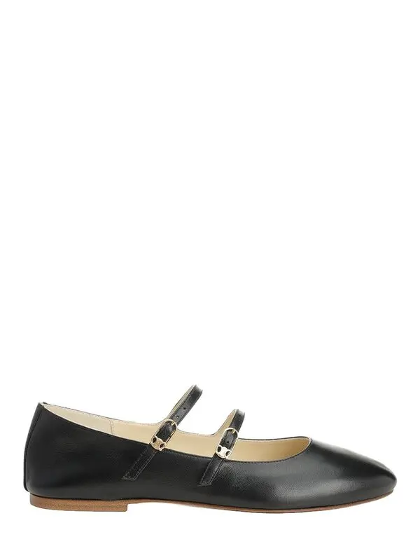 Celine Les Ballerines Lambskin Ballerina With Double Strap - Black
