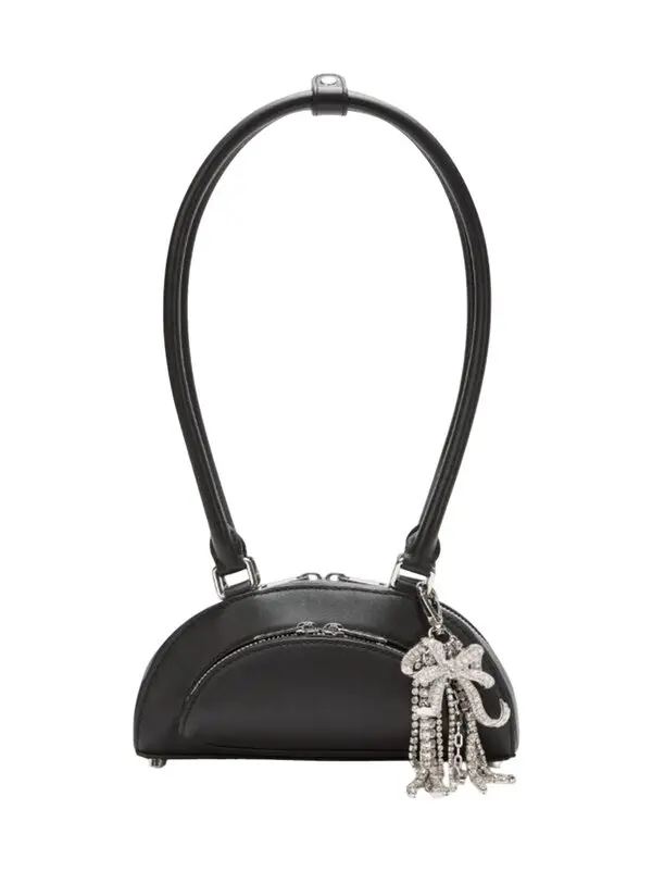SELF-PORTRAIT Mini Leather Crossbody Bag - Black